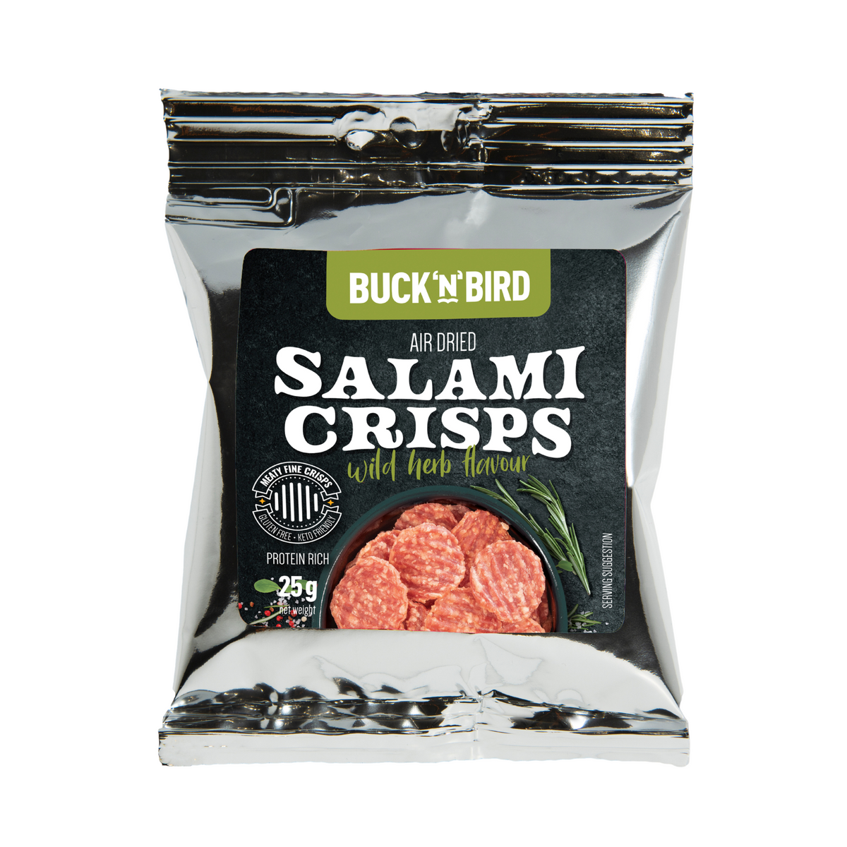6 Pack Wild Herb Salami Crisps | Buck'n'Bird – Bucknbird